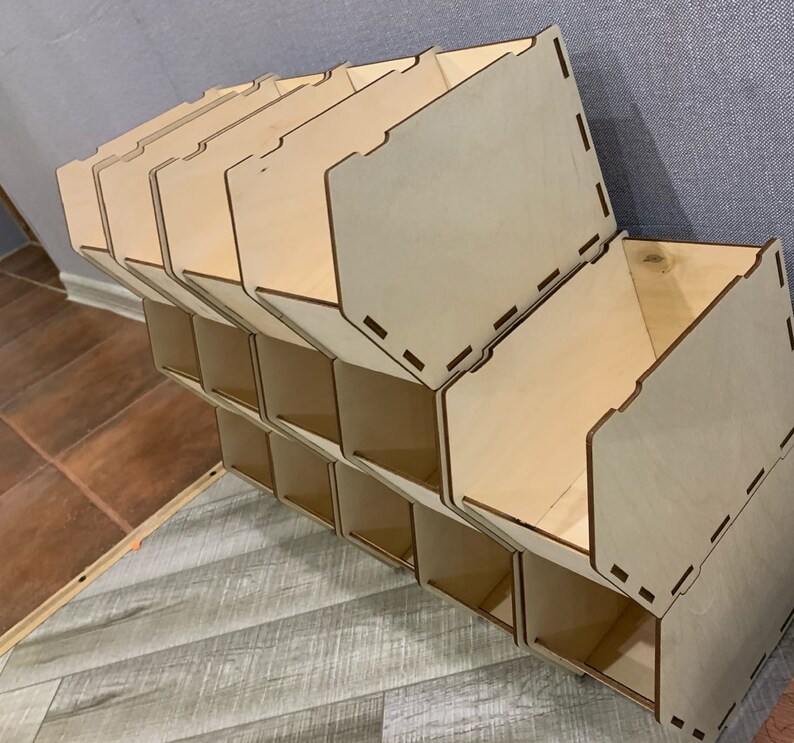 Storage Bins Boxes 4mm Linbin Containers Storage Bin Vector Template ...