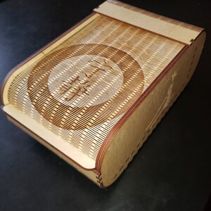 Laser Cut Wooden Roll Top Box, Storage Plywood Slider Top Container ...