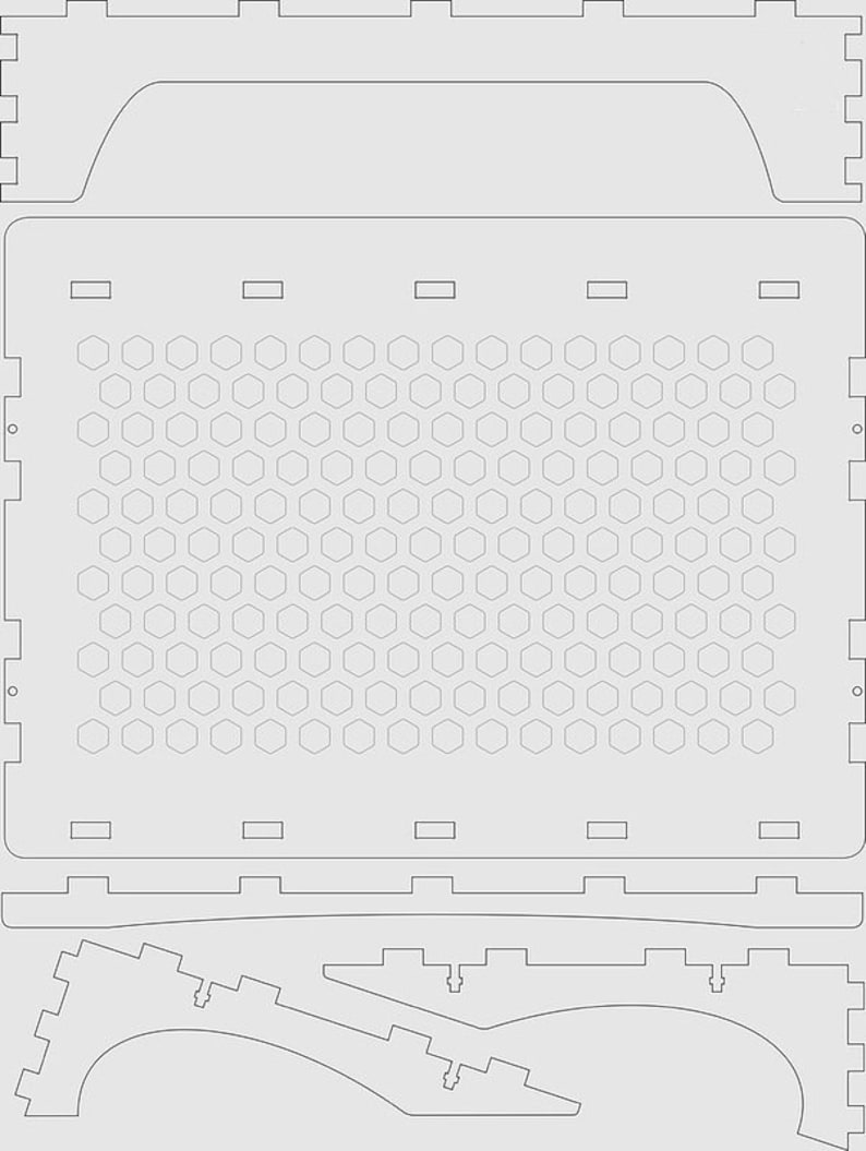 Wooden Honeycomb Laptop Stand, Laser Cut Office Desktop MacBook Stand ...