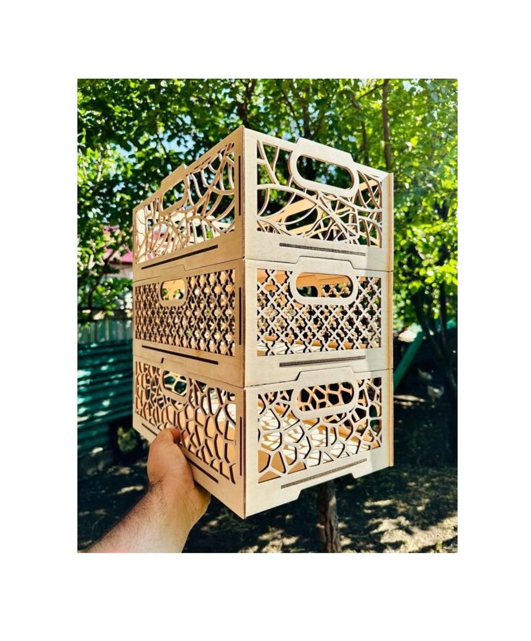 Beautiful Wooden Stackable Storage Box Bundle Nine Laser Cut Stackable ...