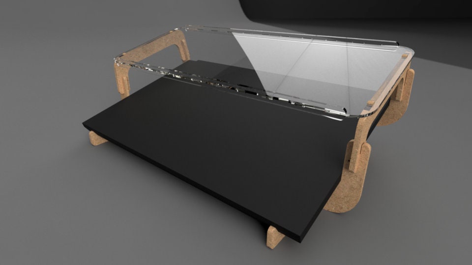 Wooden Laser Cut Laptop Stand With Handles and Plexiglass Keybord Shelf ...