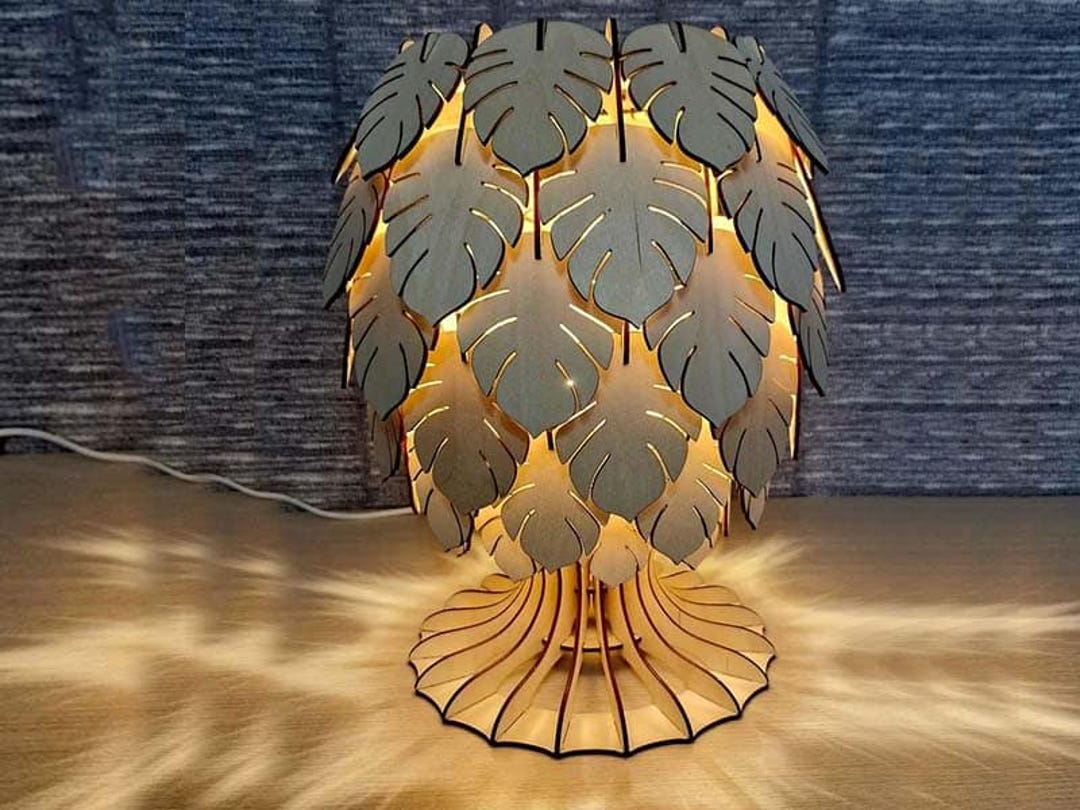 Beautiful Wooden Night Lamp, Decorative Laser Cut Desktop Lamp Design ...