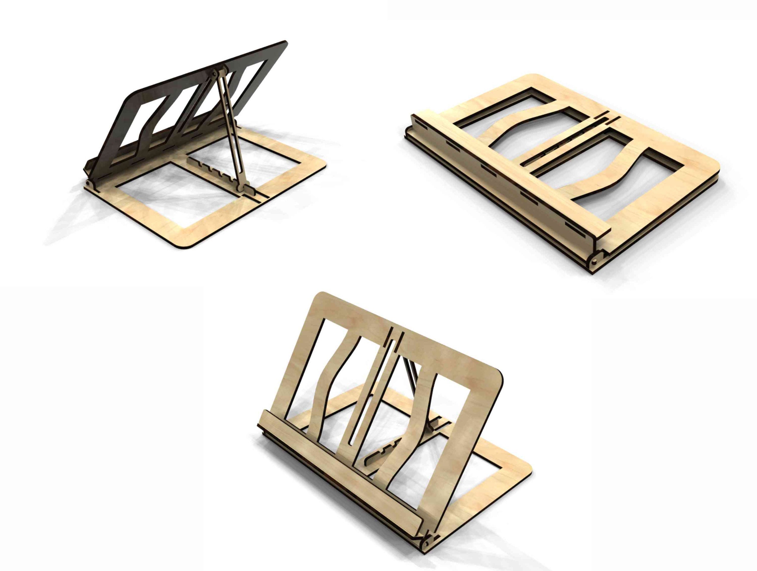 Office iPad Stand Folding Tablet Stand Book Stand Template Laster Cut ...