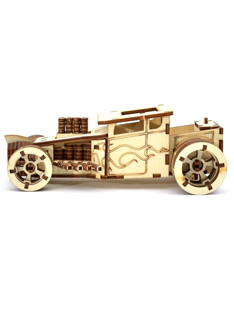 Wooden Bone Shaker Car 3D Puzzle Model With Assembly Instruction ...