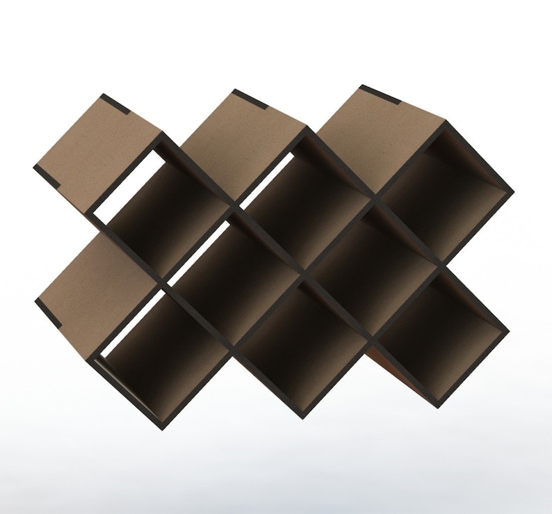 Modular Laser Cut CNC Wine Holder Design, Wooden Diamond Wine Rack ...