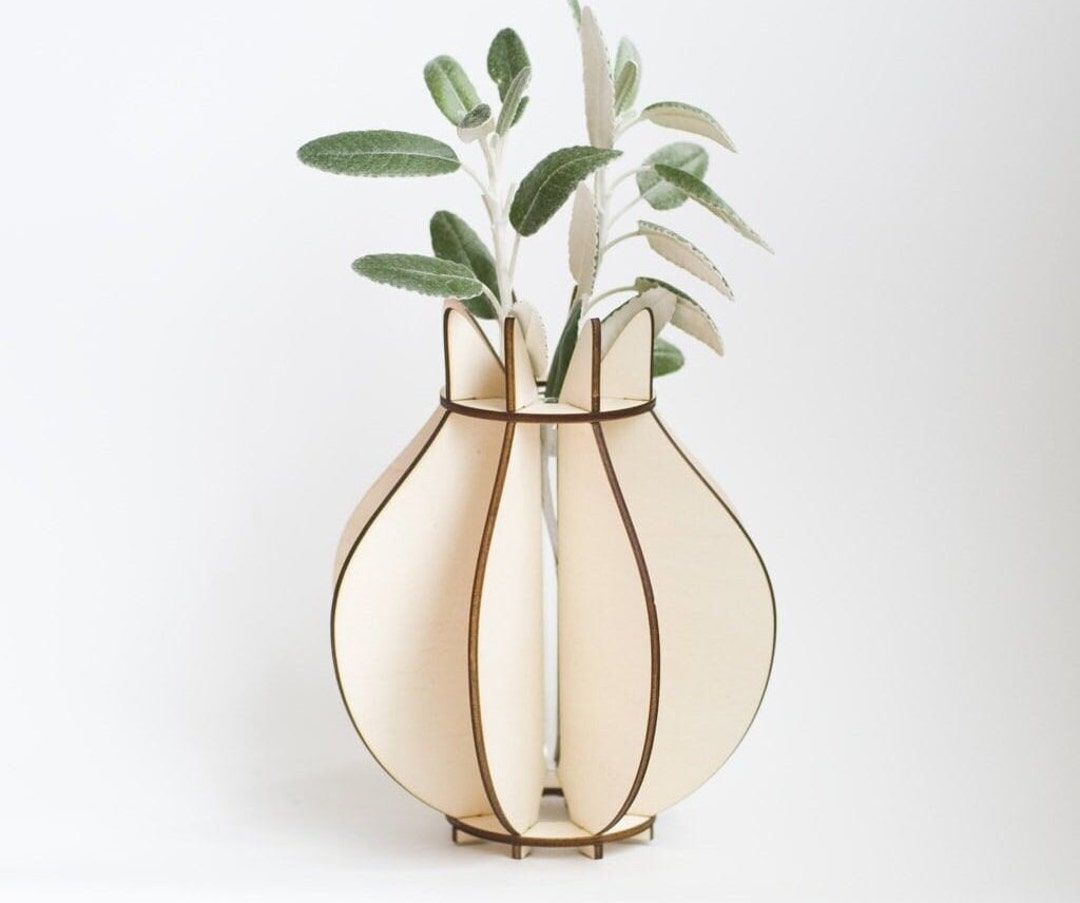 Modern Minimalist Vase Laser Cut SVG, DXF, CDR, Pdf, Ai Vase Vector ...