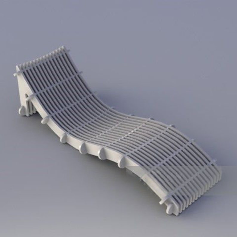Curved Wooden Pool Sunbed, Laser Cut Lounge Chair Template, Garden ...