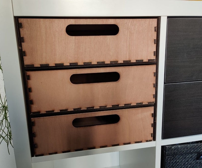 Wooden Laser Cut Ikea Kallax Insert Drawers, Plyoowod Kallax Storage ...