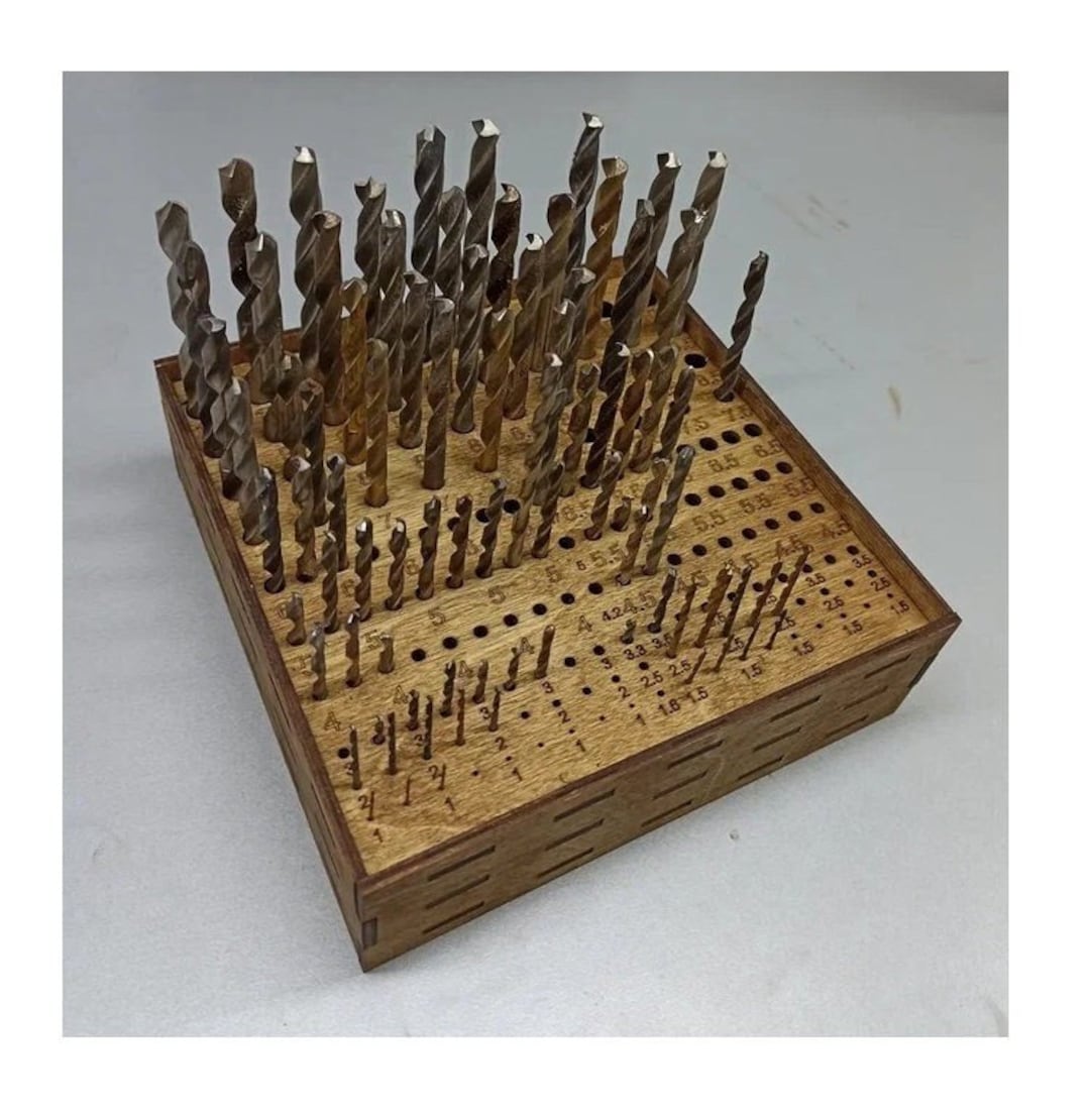 Wooden Drill Bit Holder Rack, Laser Cut Workshop Organizer Vector ...