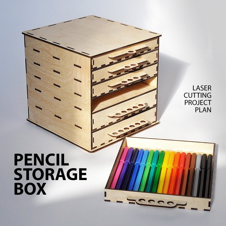 Wooden Storage Box Organizer for Tools and Accessories, Laser Cut ...