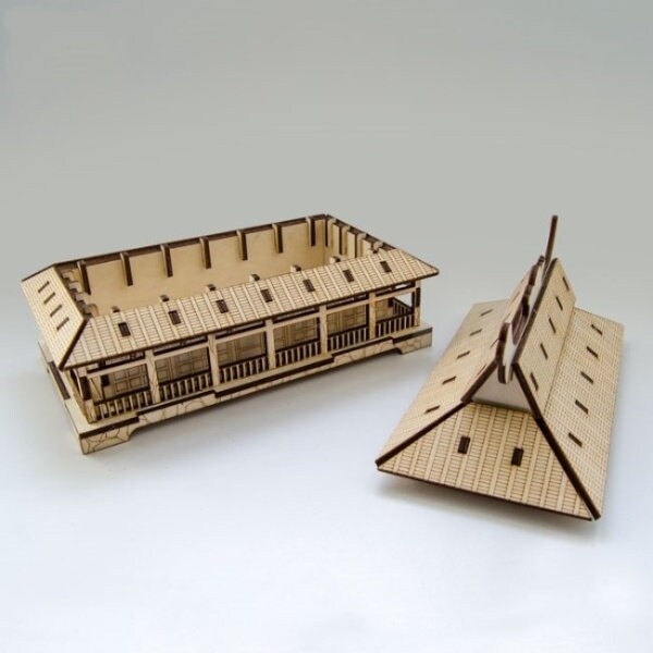 Laser Cut Japanese Temple Jewelry Box Wooden Classic Japanese House ...