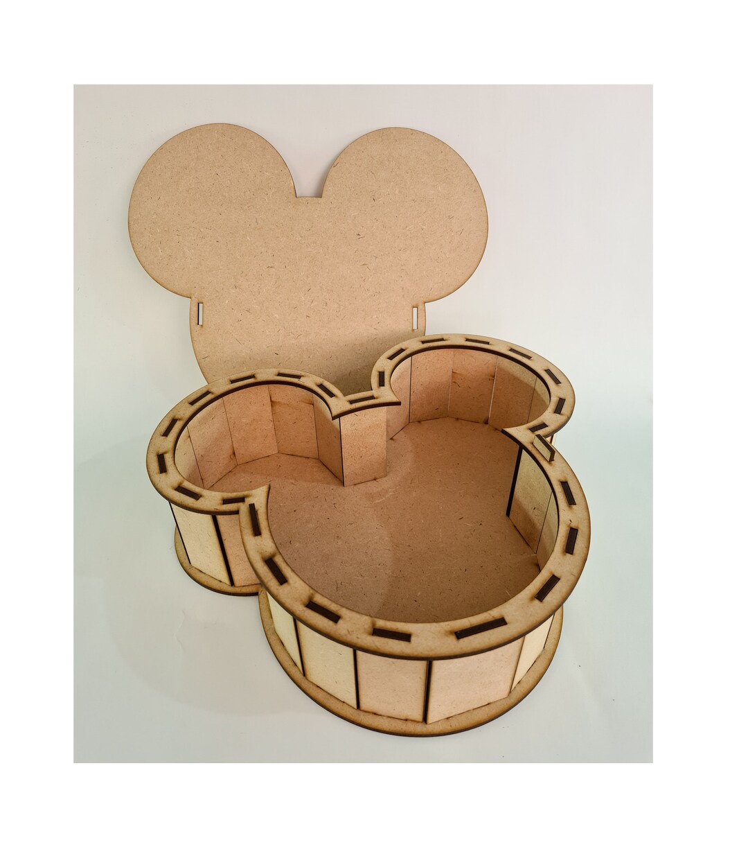 Cute Wooden Mickey Candy Box, Laser Cut Decorative Gift Box Vector ...
