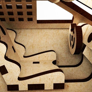 Wooden Laser Cut NASCAR Race Car Model, Plywood 3D Puzzle Toy Car ...