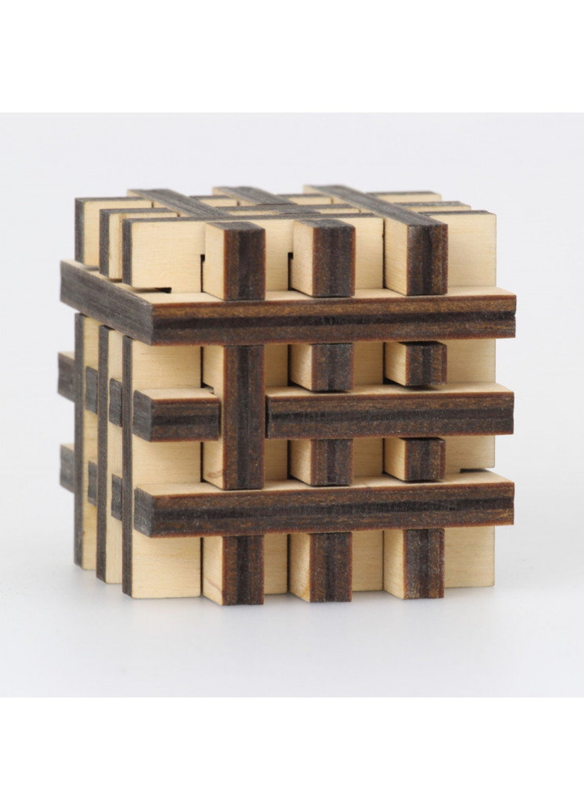 Wooden Nine Piece Cube Puzzle Laser Cut 3D Puzzle Kids Toy Vector ...