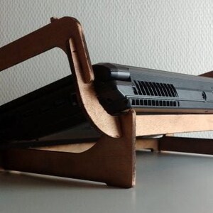 Wooden Laser Cut Laptop Stand With Handles and Plexiglass Keybord Shelf ...