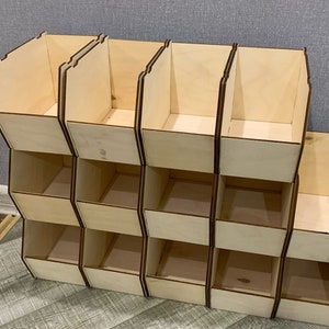 Storage Bins Boxes 4mm Linbin Containers Storage Bin Vector Template ...