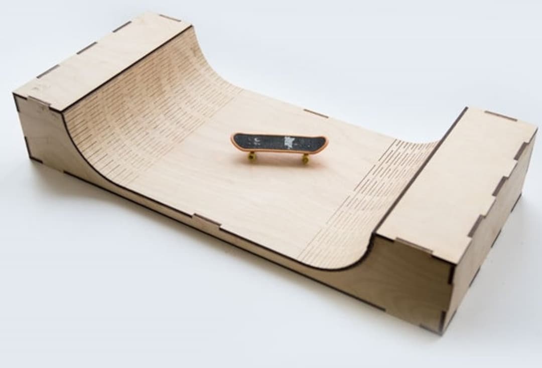 Laser Cut Wooden Fingerboard Ramp Toy Model, Skateboard Fan Gift Idea ...