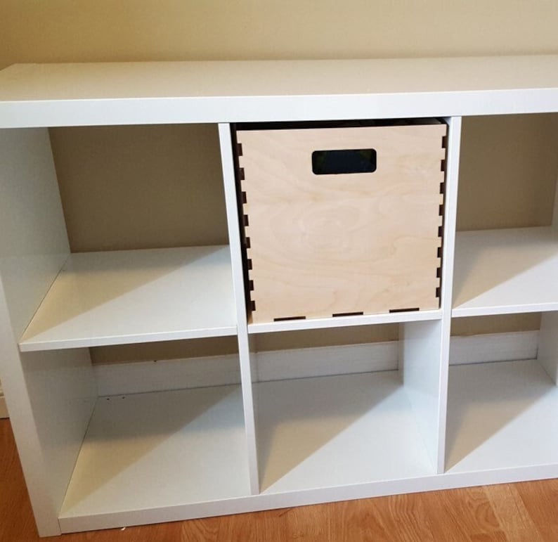 Wooden Ikea Kallax Insert Storage Box Laser Cut Plywood Container ...