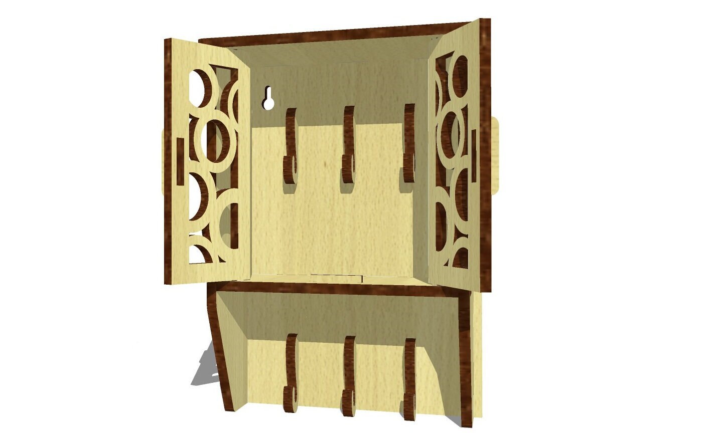 Decorative Wooden Key Box Template, Laser Cut Entrace Hall Wall Key ...