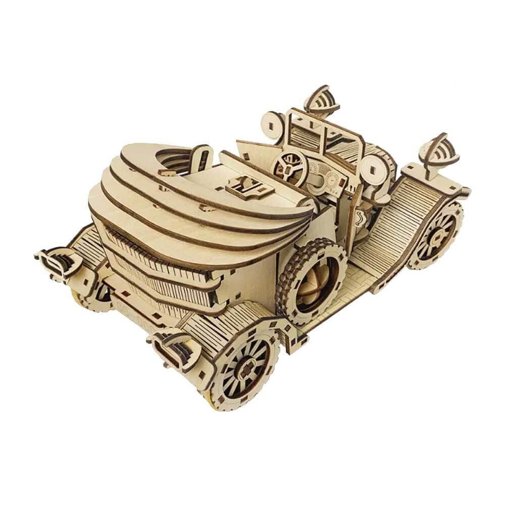Classic Wooden Retro Car 3D Puzzle Model Kit With Assembly Instructions ...