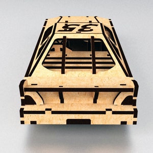 Wooden Laser Cut NASCAR Race Car Model, Plywood 3D Puzzle Toy Car ...