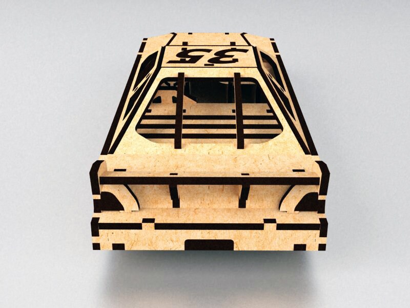 Wooden Laser Cut NASCAR Race Car Model, Plywood 3D Puzzle Toy Car ...