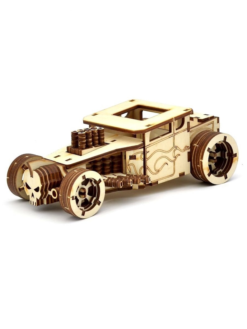 Wooden Bone Shaker Car 3D Puzzle Model With Assembly Instruction ...