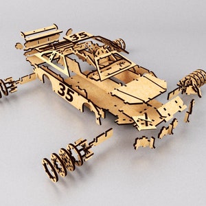 Wooden Laser Cut NASCAR Race Car Model, Plywood 3D Puzzle Toy Car ...