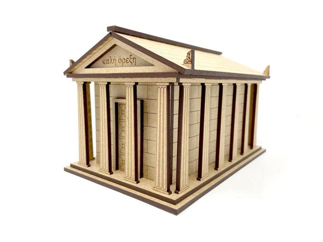 Laser Cut Greek Temple Jewelry Box, Wooden Classic Greek Temple 3D ...
