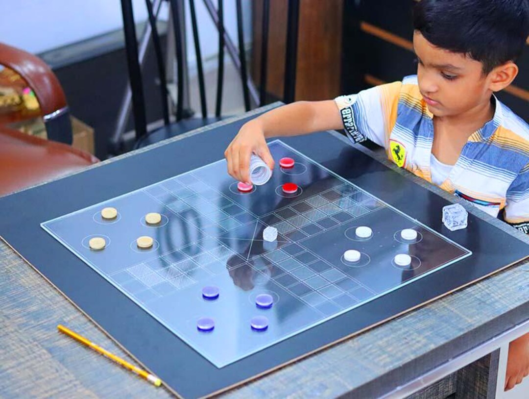 Laser Cut Ludo Game Board Layout With Dice and Pieces Vector Template ...