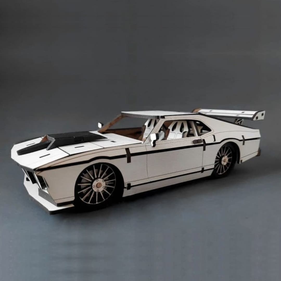 Laser Cut Ford Mustang Wooden 3D Puzzle Model Vector Template, DIY 3D ...