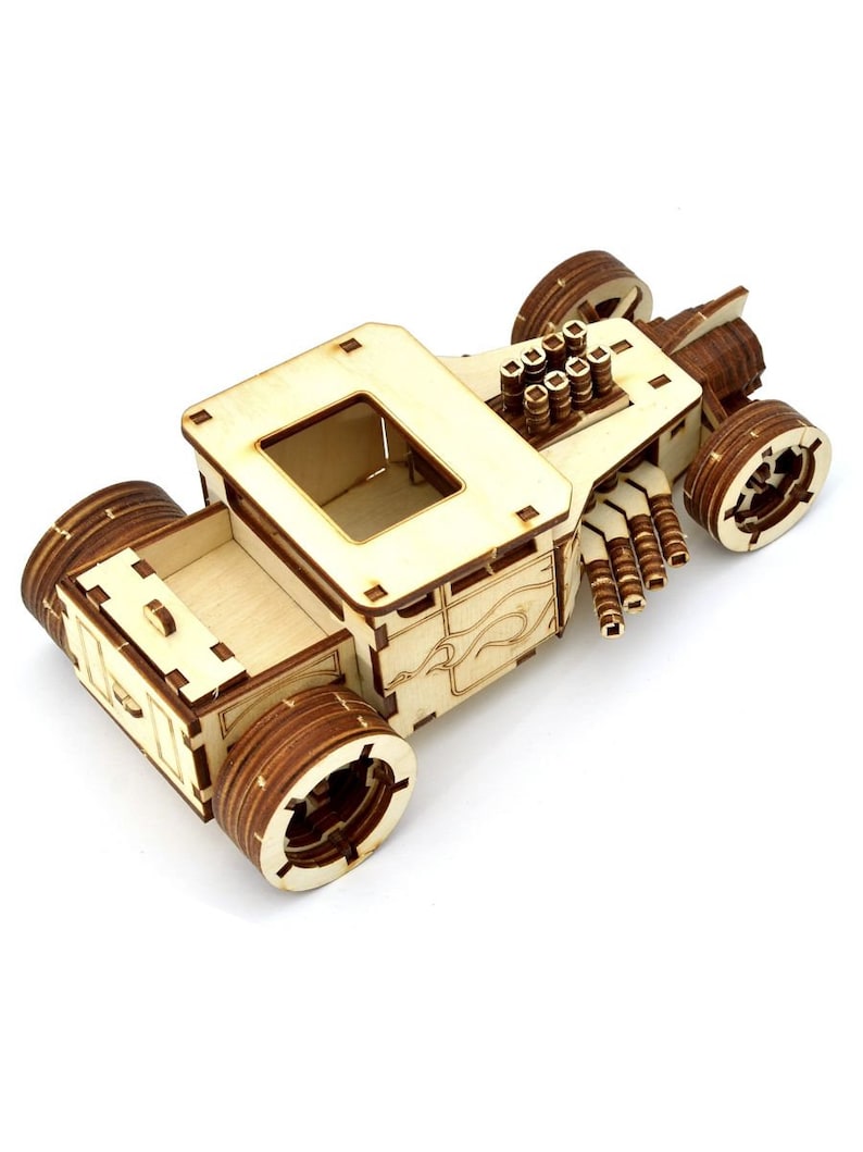 Wooden Bone Shaker Car 3D Puzzle Model With Assembly Instruction ...