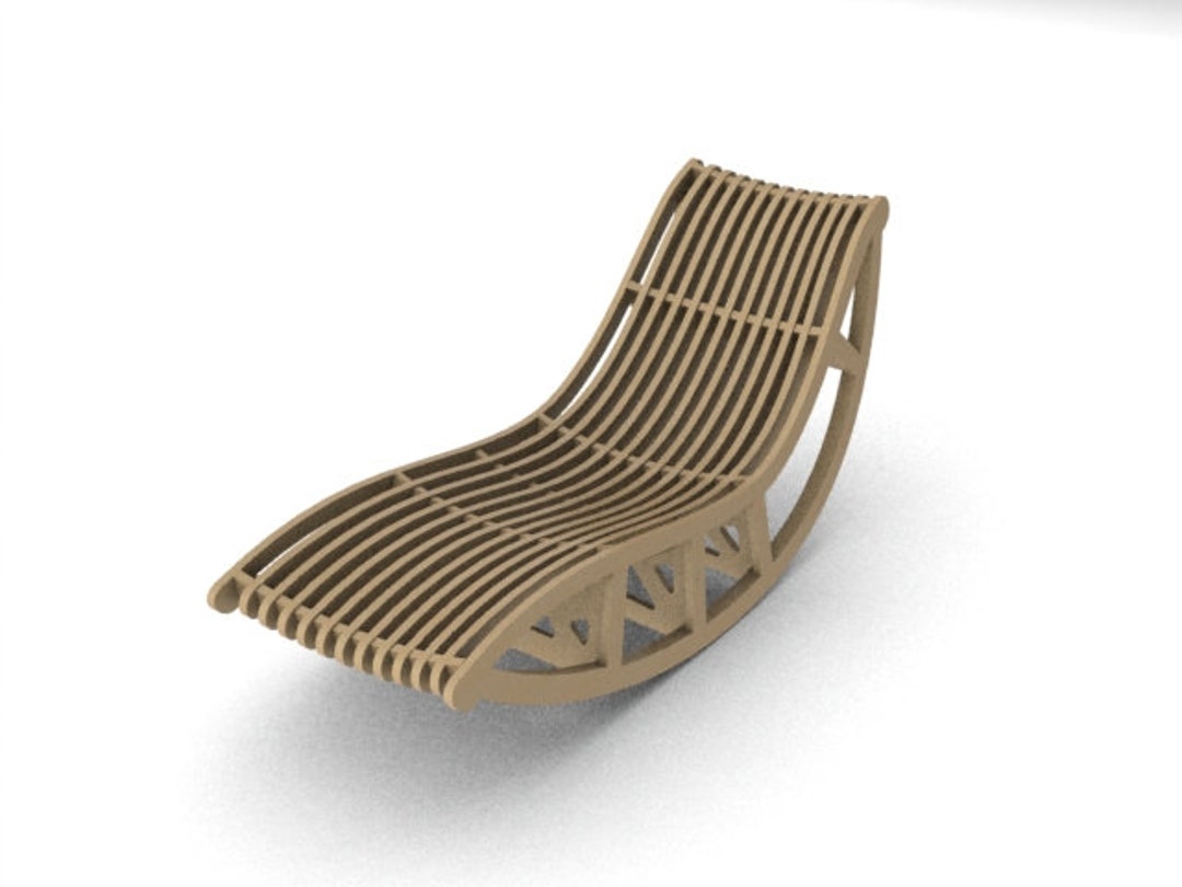 Wooden Rocking Wave Chair, Laser Cut Garden Leaf Shaped Chair, Pool ...