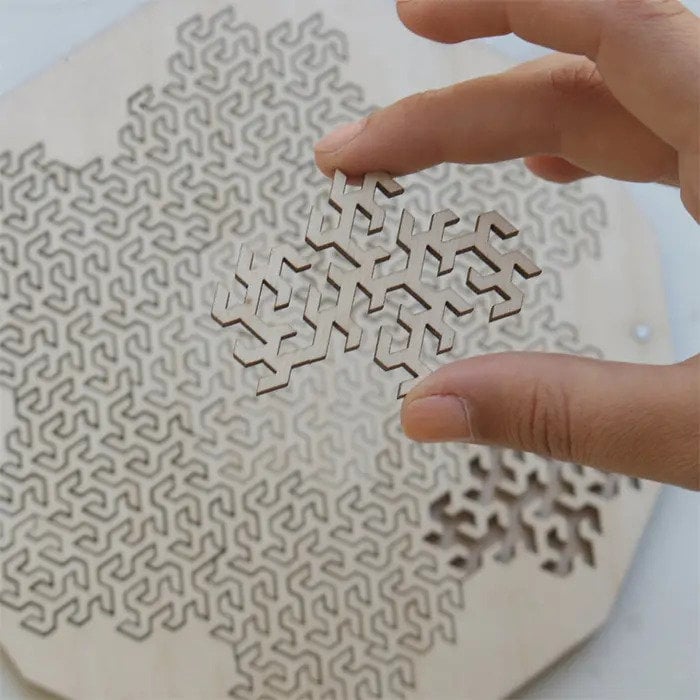 Laser Cut Fractal Puzzle Layout, Educational Game for Kids, Wooden ...