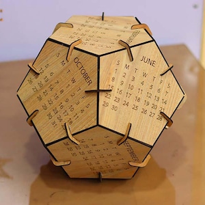 Laser-cut Wooden Pentagon Shaped 2025 Calendar, Unique Plywood ...