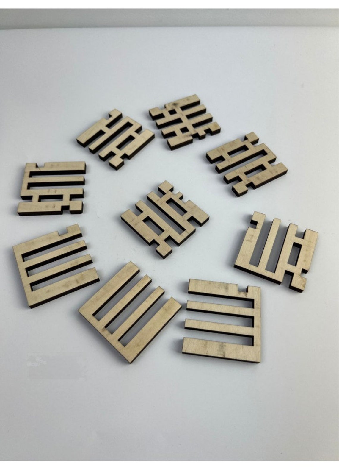 Wooden Nine Piece Cube Puzzle Laser Cut 3D Puzzle Kids Toy Vector ...