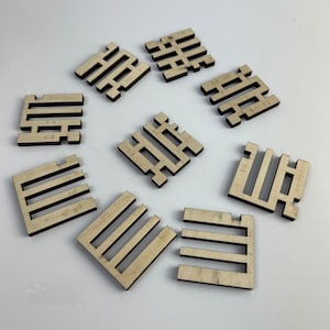 Wooden Nine Piece Cube Puzzle Laser Cut 3D Puzzle Kids Toy Vector ...
