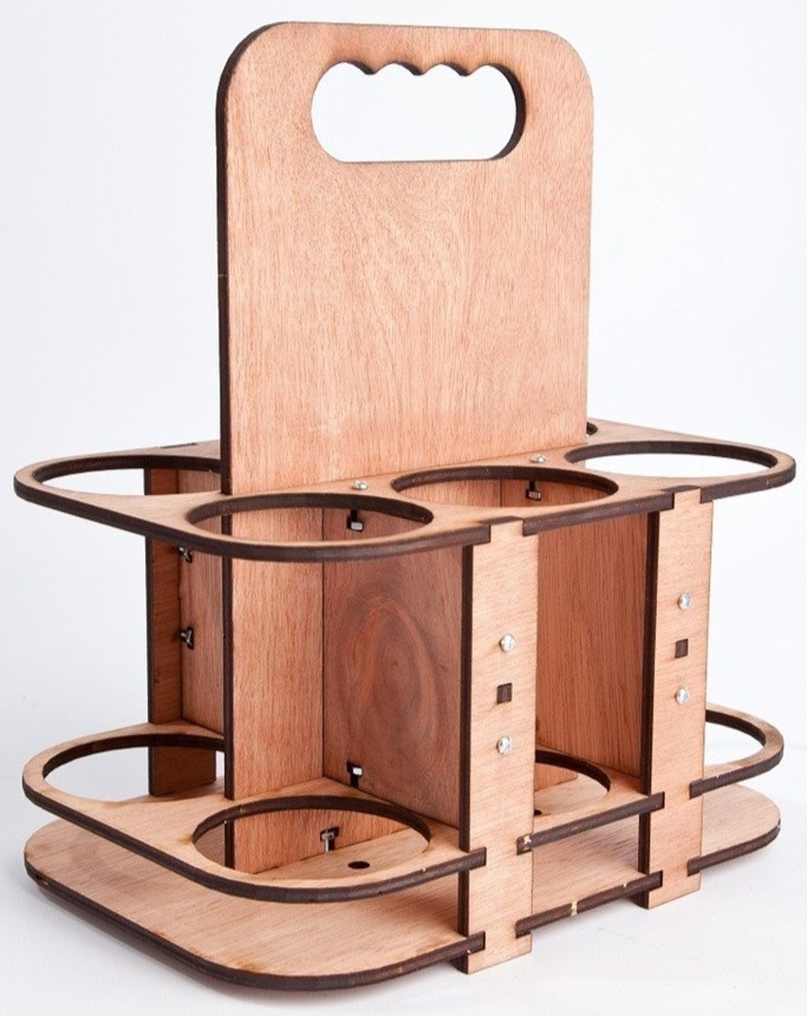Laser Cut Six Pack Bottle and Can Holder, Beer Carrier, Wooden Handy ...