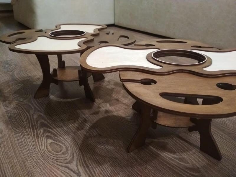 Modern Wine Table for Two Decorative Wine Caddy, Wine Holder, Single ...