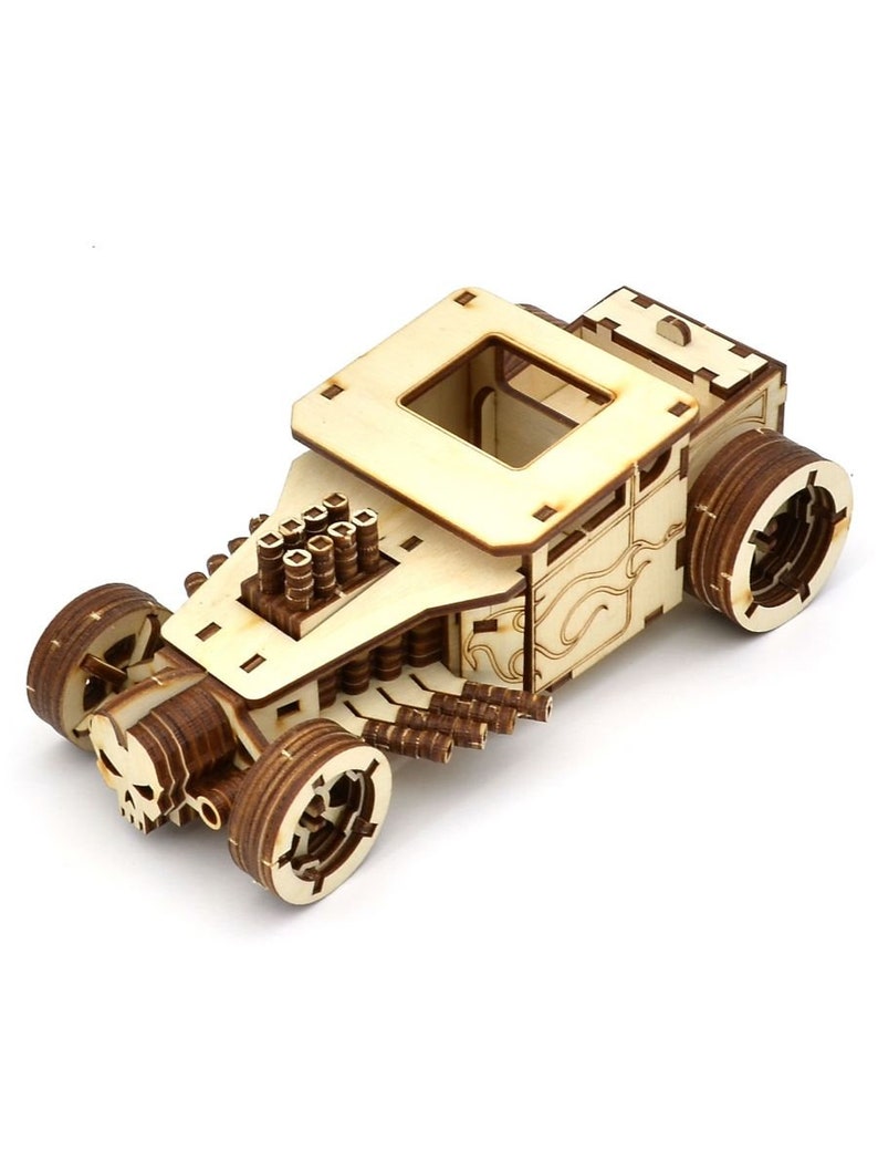 Wooden Bone Shaker Car 3D Puzzle Model With Assembly Instruction ...