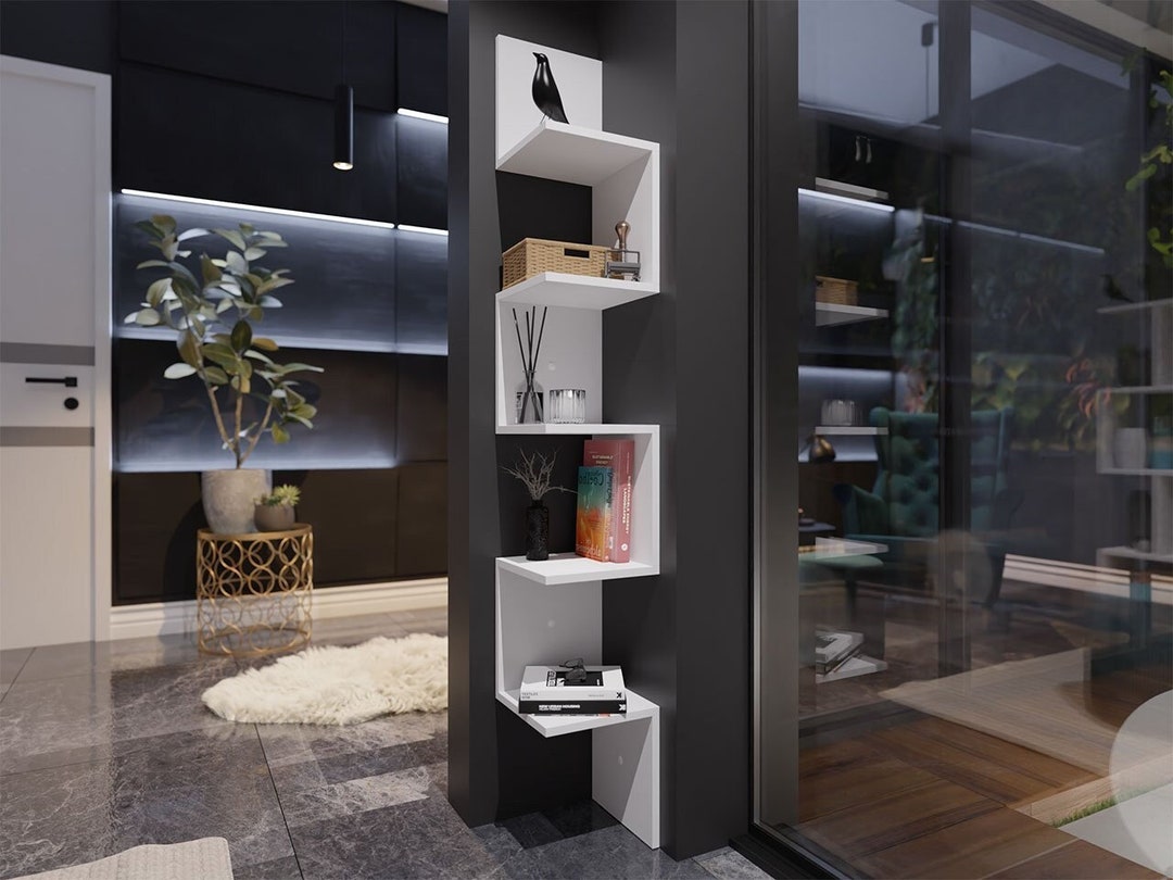 Modern Wooden Corner Shelf, Stylish Wall Shelf Pattern, Digital Files ...