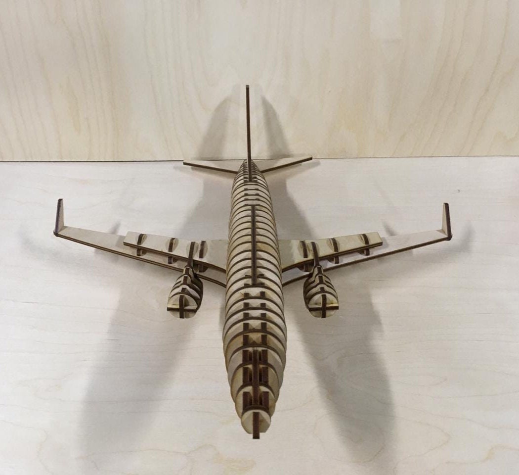 Laser Cut Wooden Airplane 3D Puzzle Model With Assembly Instruction ...