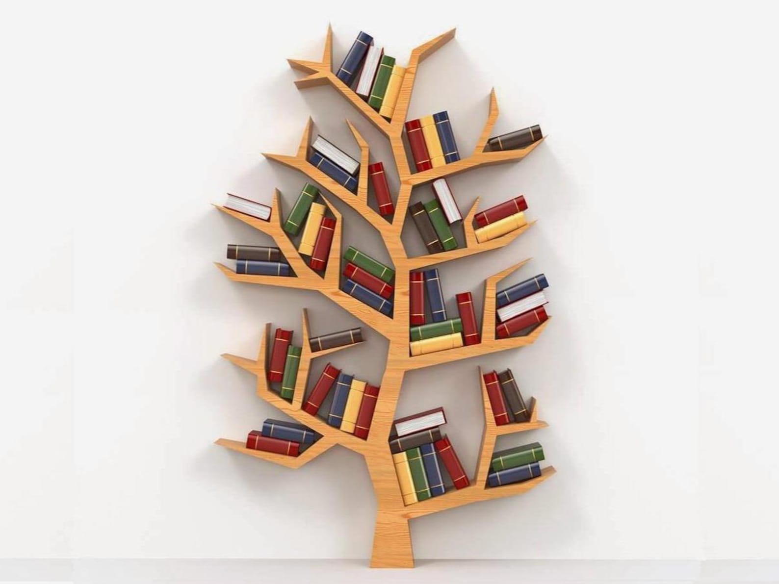 Wooden Three Shaped Bookshelf Template, CNC Laser Cut Shelf Pattern ...