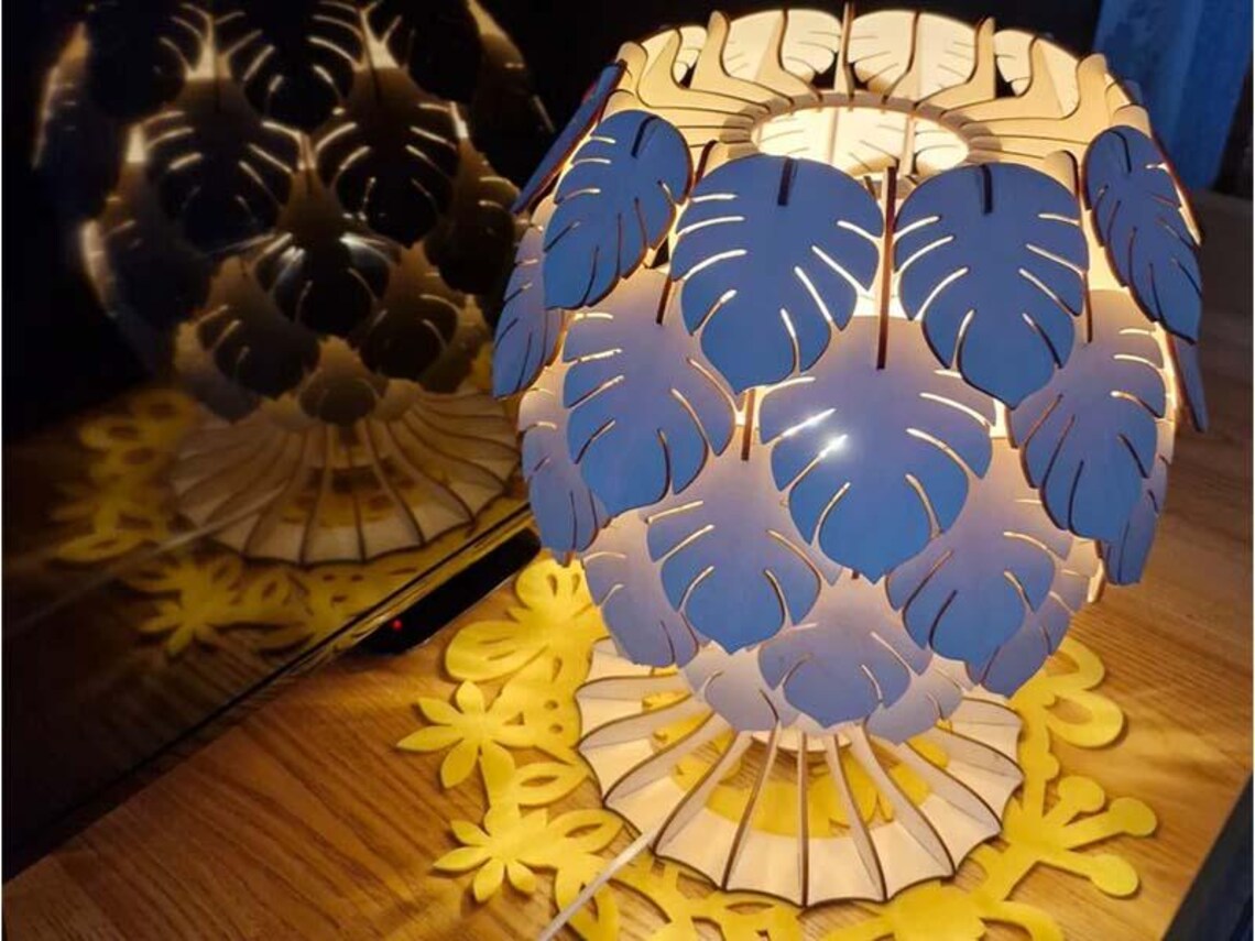 Beautiful Wooden Night Lamp, Decorative Laser Cut Desktop Lamp Design ...