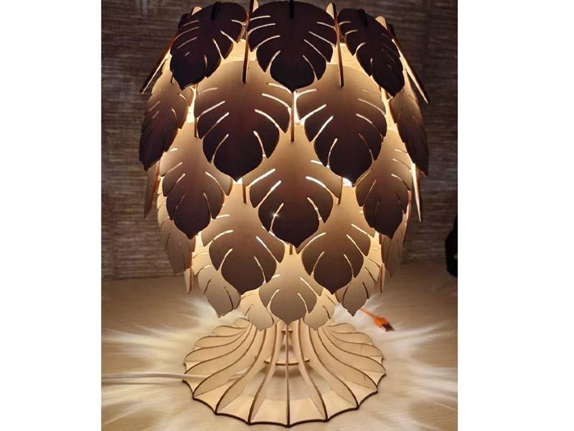 Beautiful Wooden Night Lamp, Decorative Laser Cut Desktop Lamp Design ...