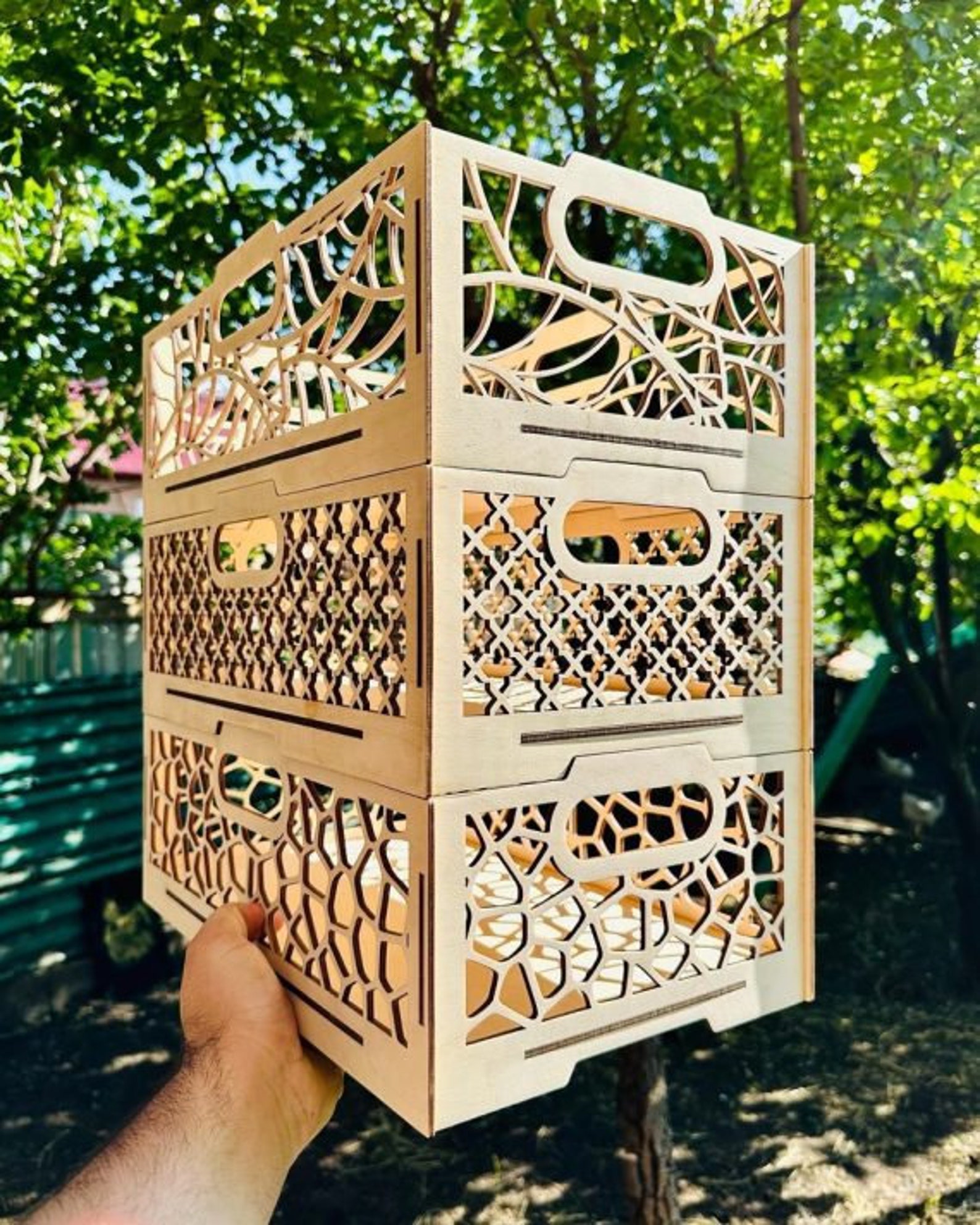Beautiful Wooden Stackable Storage Box Bundle Nine Laser Cut Stackable ...