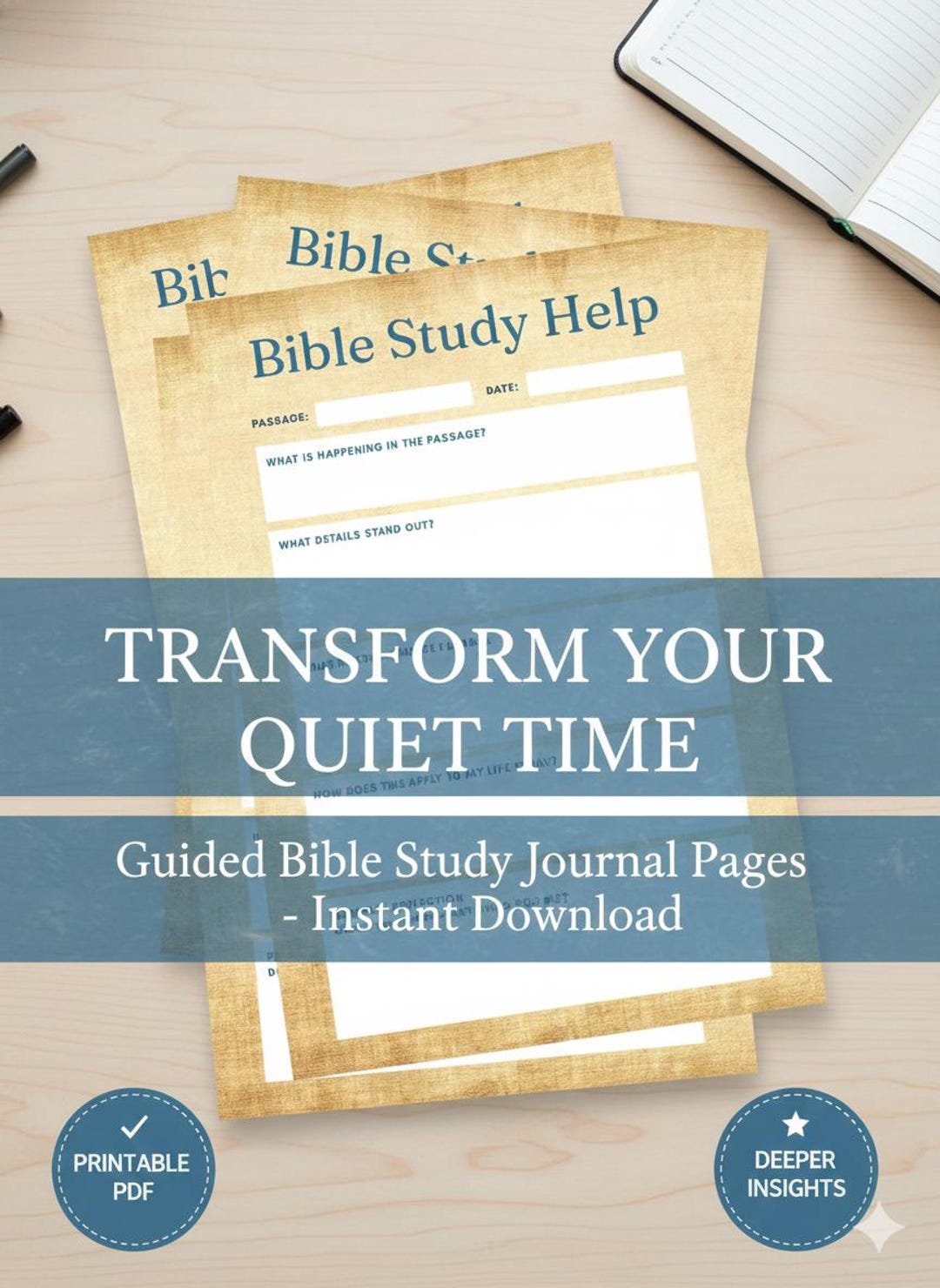 Bible Study Help Worksheet | Printable Scripture Study Page | Instant ...
