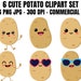 Kawaii Potato Clipart Bundle, Cute Nursery Graphics (SVG, PNG, JPG) - Etsy