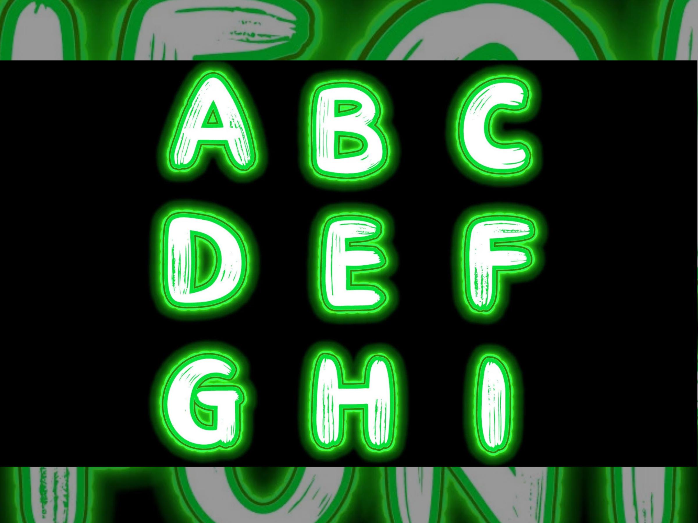 Neon Green Font Clipart: SVG, PNG, Letters, Numbers (digital Download ...