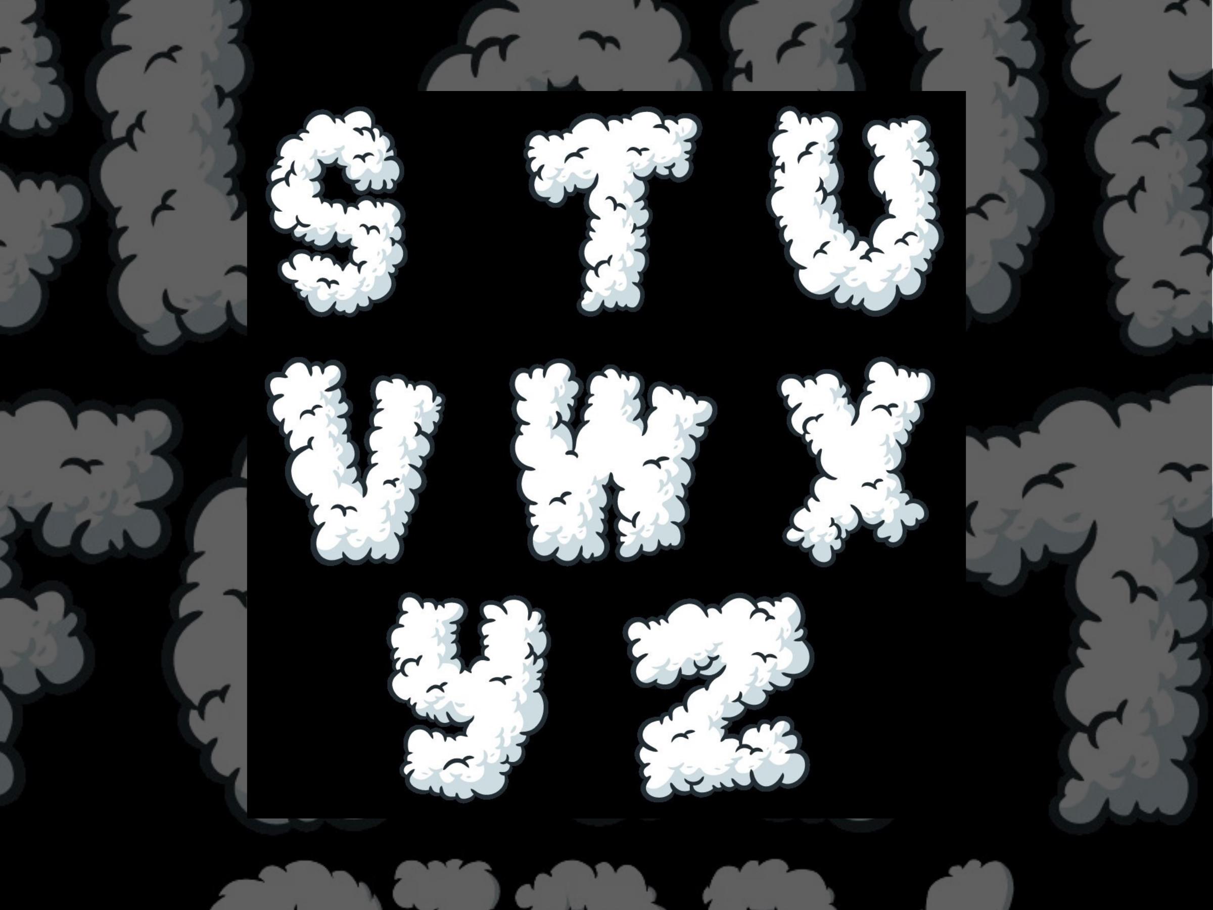 3D Clouds Letters Font PNG SVG, Cloud Letters, 3D Cute Playful Letters ...
